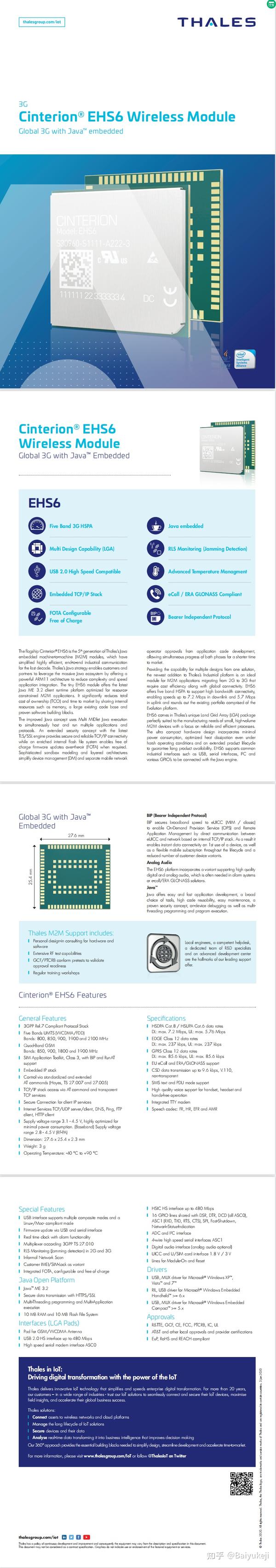 Thales DIS射频收发器模块 EHS6-A REL.4 122-LGA 模块 - 知乎