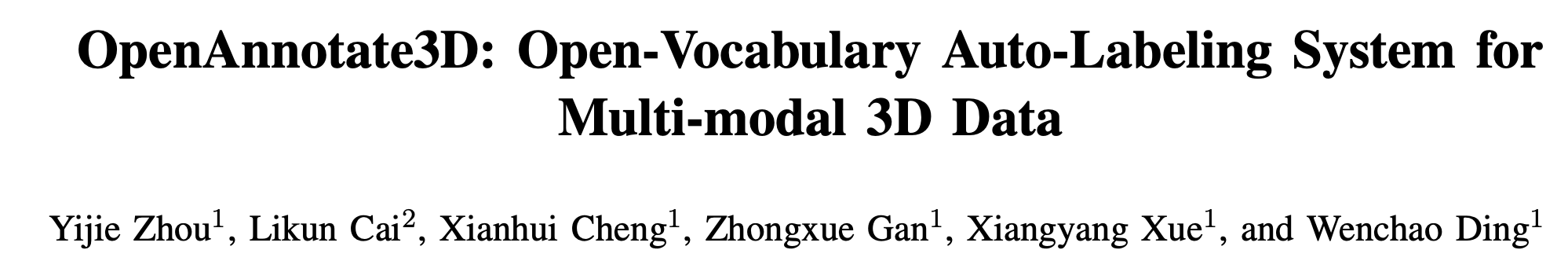 OpenAnnotate3D: 开放词汇多模态3D数据的自动标注系统 - 知乎