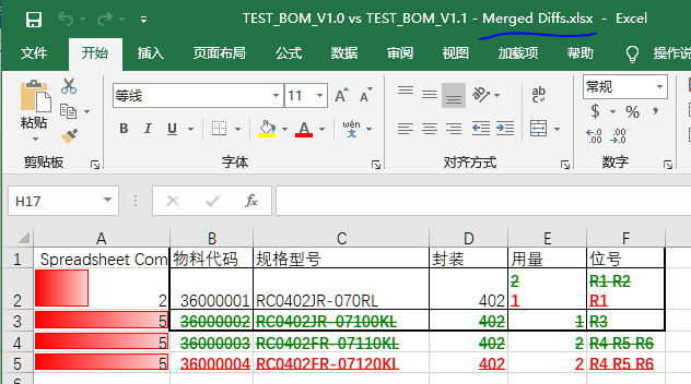 如何对比BOM差异-Spreadsheet Compare - 知乎