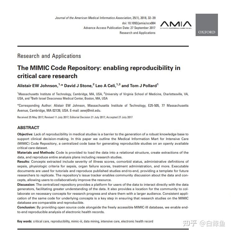 公开重症监护数据库MIMIC代码仓库介绍(MIMIC-III & MIMIC-IV) - 知乎