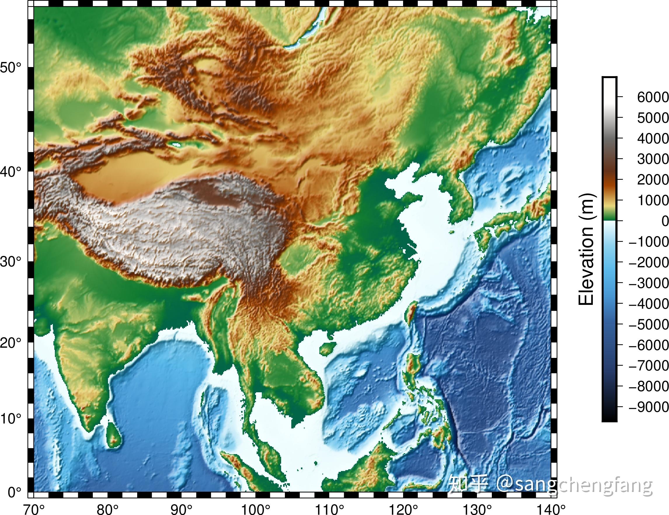 GMT学习笔记7-绘制地形起伏 - 知乎