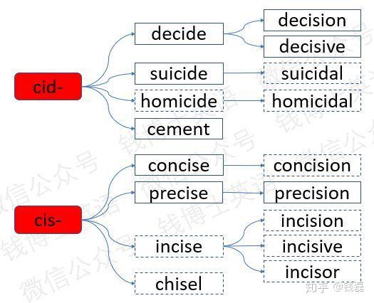 词根词缀法巧记考研英语词汇：词根cid-（切） - 知乎