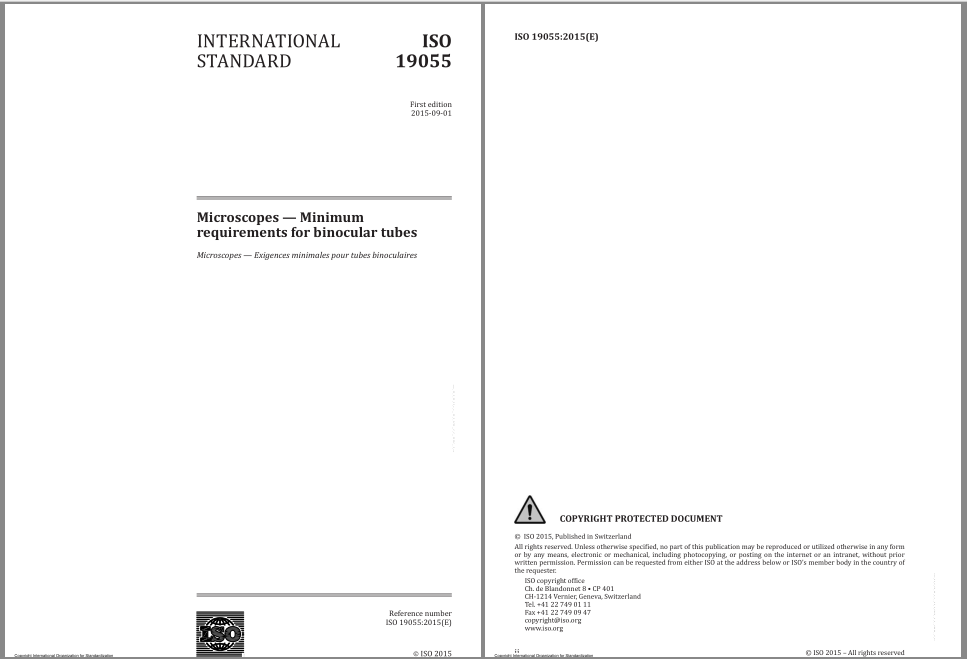 ISO 19055-2015【中文版翻译PDF原版】显微镜--双目管的最低要求 - 知乎