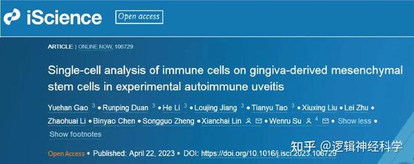 iScience︱中山大学苏文如/林羡钗团队揭秘齿龈组织来源间充质干细胞治疗自身免疫性葡萄膜炎的分子机制 - 知乎