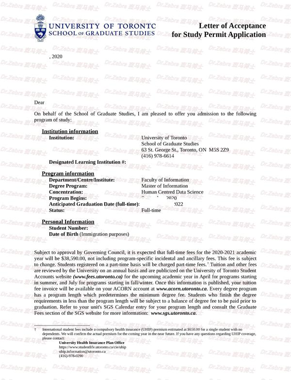 【斑马博士捷报】多伦多大学University of Toronto Master of Information Human Centered ...