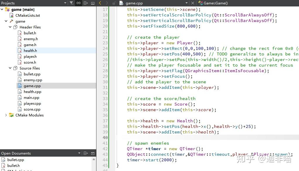 windows11+Qt6.6.2+Qt Game Tutorial 6 - Adding Player Health and Score简单测试 - 知乎