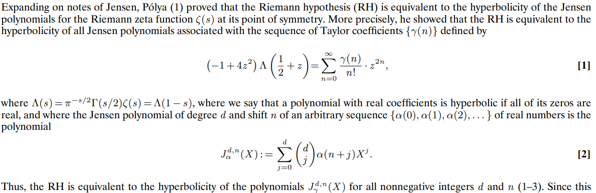 黎曼猜想在 2019 年的新进展：Jensen-Polya (Hyperbolicity) 道路 - 知乎