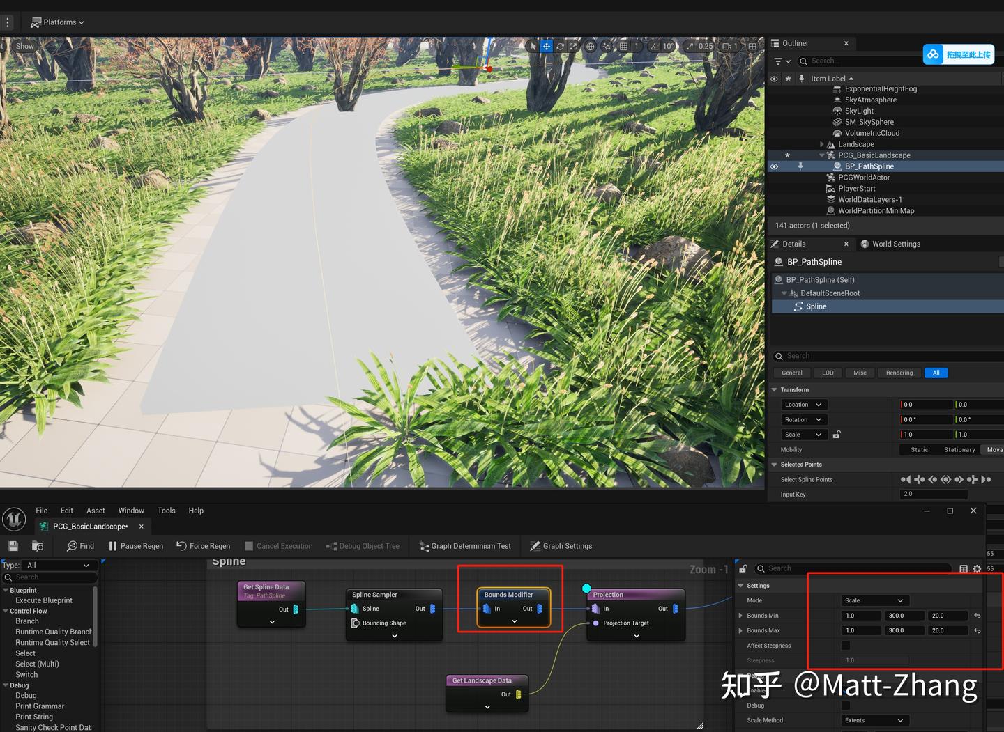 UE5.5｜PCG程序化内容生成｜第5节｜Spline实践 | 运用 PCG 技术创建类似道路或河流效果的方法 - 知乎
