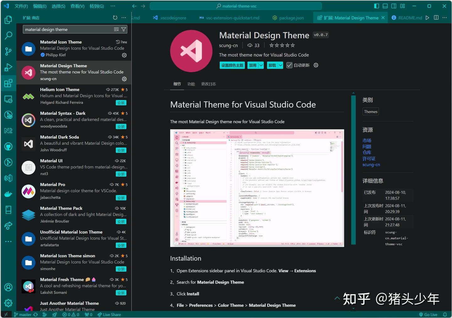 最漂亮vscode主题 Material Design Theme - 知乎