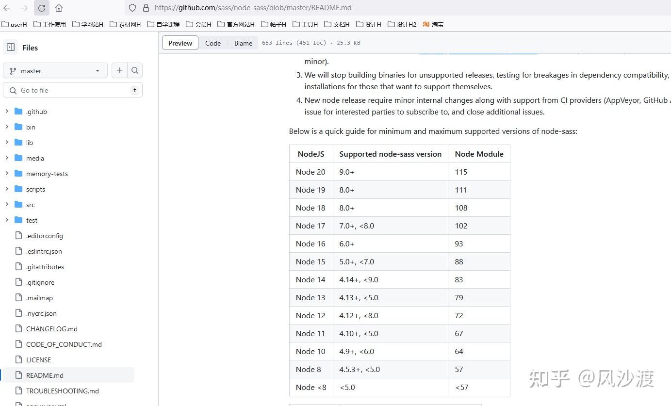 node-sass和node版本对照 - 知乎