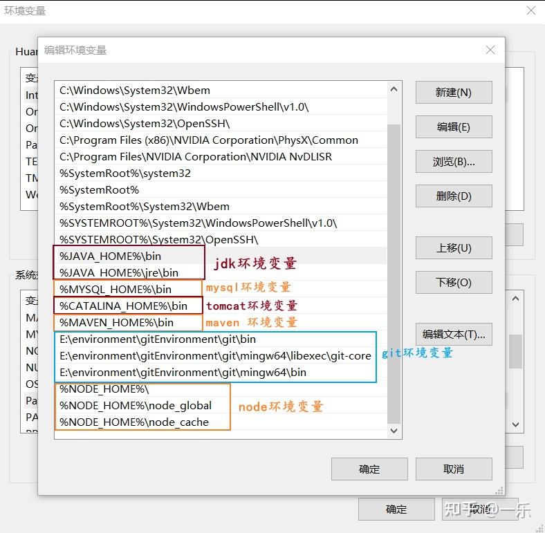 Windows配置jdk环境变量、mysql环境变量、tomcat环境变量、maven环境变量、git环境变量、node环境变量 知乎 