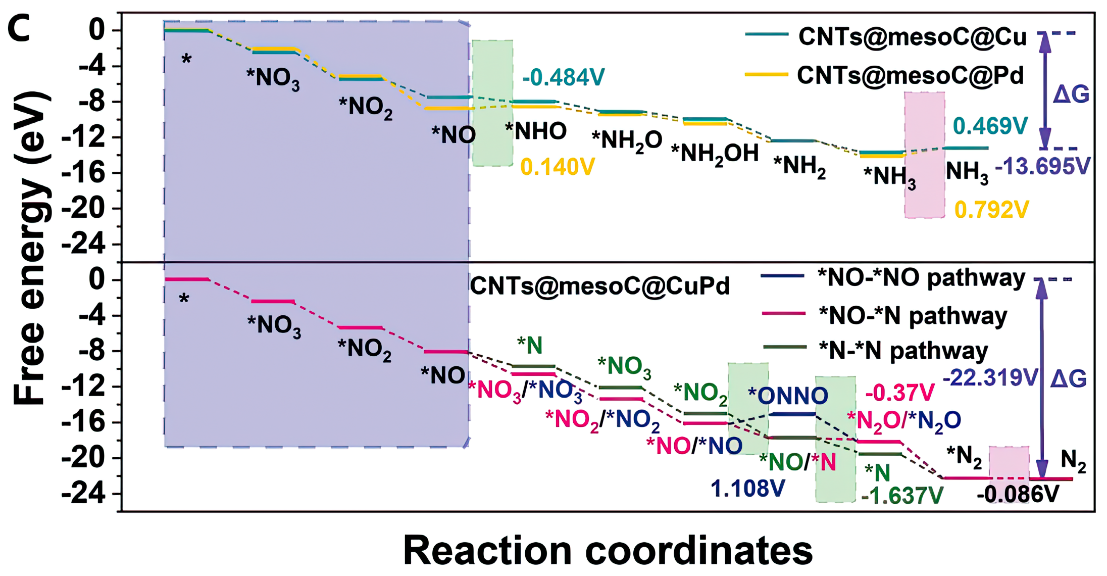介孔C负载CuPd颗粒催化NO3RR（Cu、Pd产NH4，合金实现N-N耦合产N2，选择性98%） - 知乎