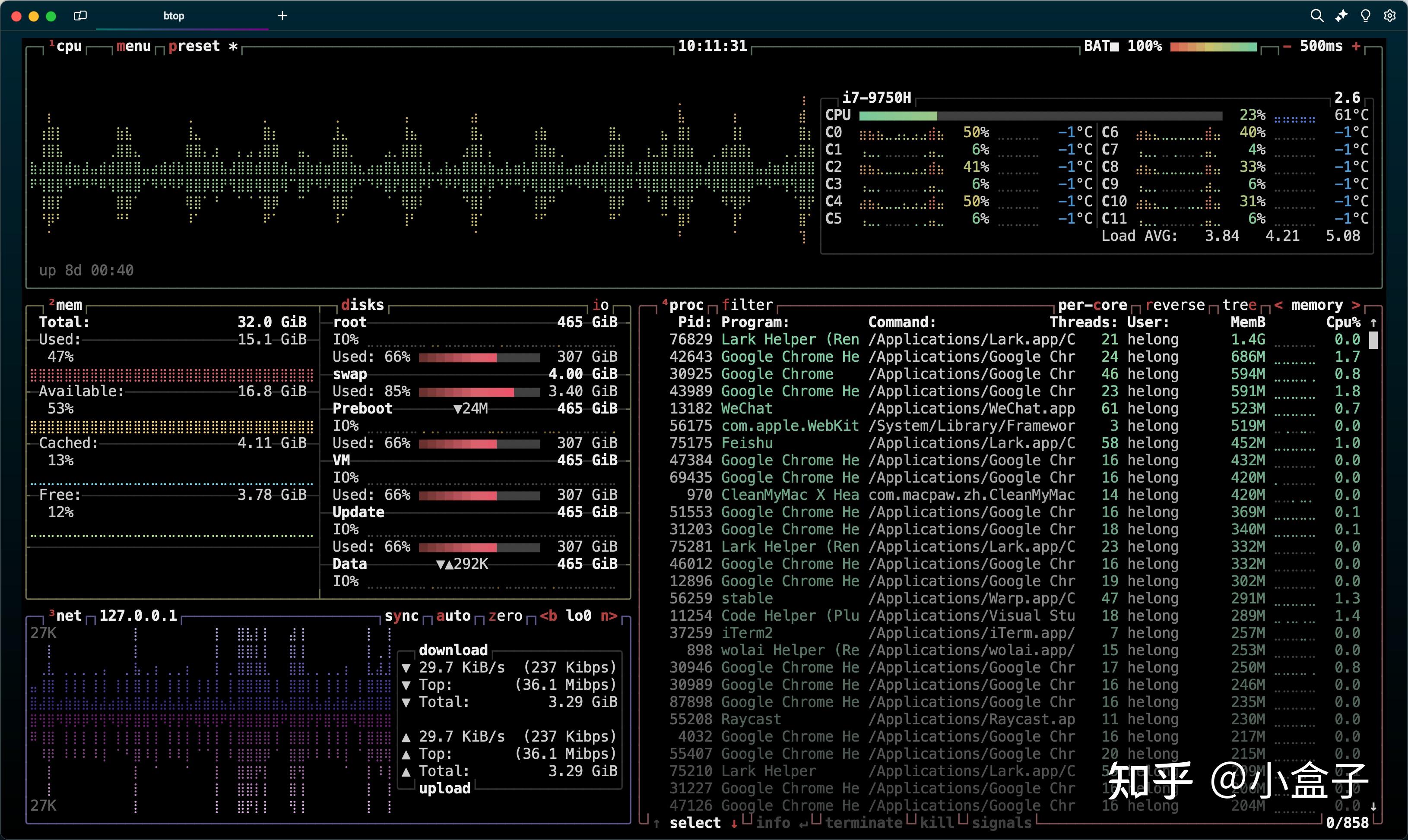 还在用 top htop? 赶紧换 btop 吧，真香！ - 知乎
