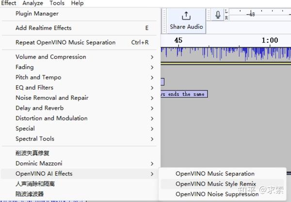 利用人工智能生成音乐：Audacity+OpenVINO - 知乎