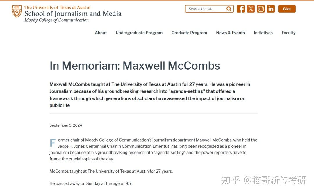 【缅怀·麦库姆斯】“议程设置”之父与中国新传人的最后一次对话，他这样说...... - 知乎