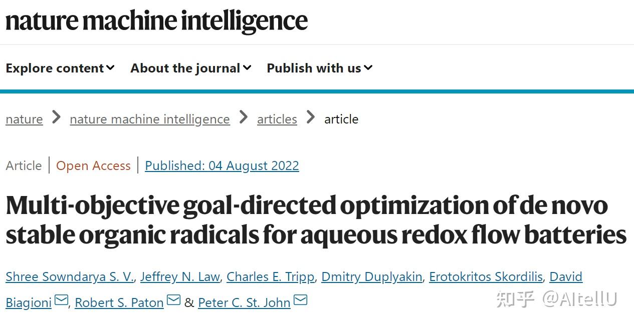 Nature Machine Intelligence | 多目标优化模型加速稳定有机自由基分子设计 - 知乎