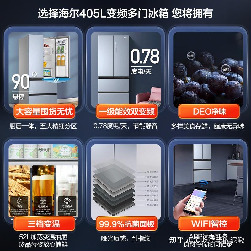 海尔（Haier）冰箱405升法式多门BCD-405WBPZU1 - 知乎