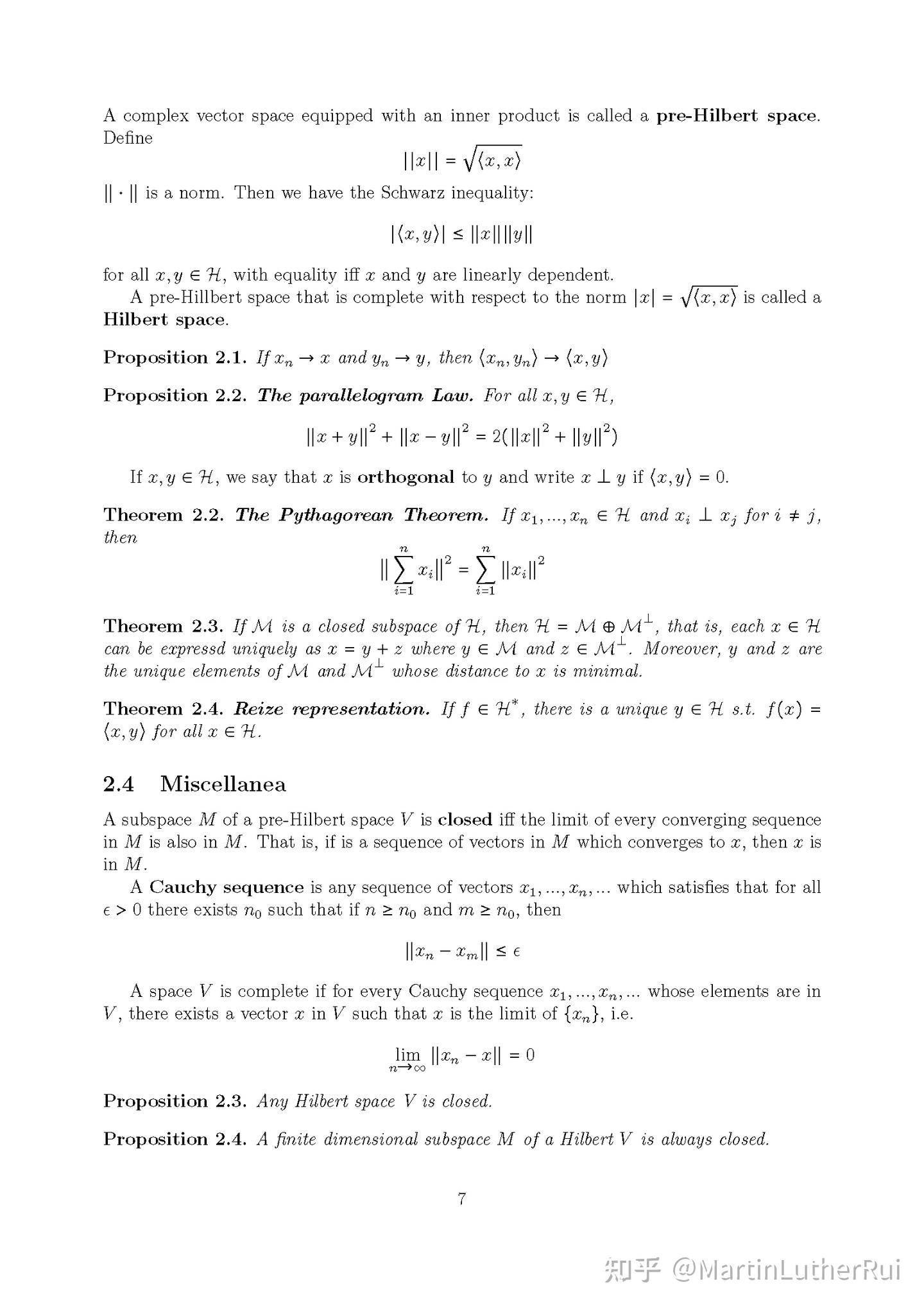Ch2 Introduction to Hilbert space theory - 知乎