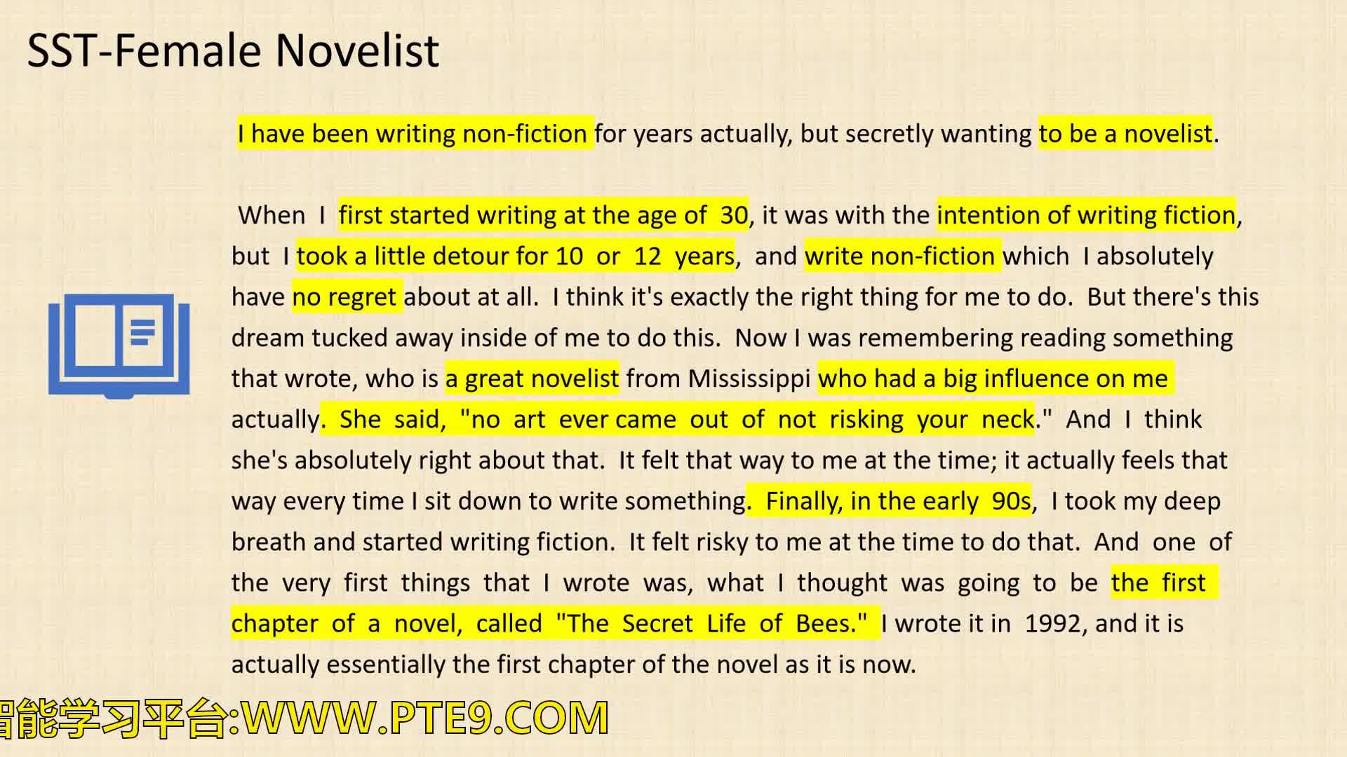 PTE英语-SST-Female Novelist - 知乎