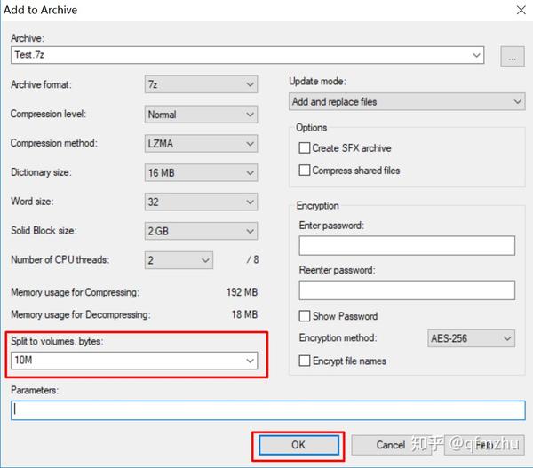 如何使用7-Zip将一个大文件压缩成多个小的压缩包 - 知乎