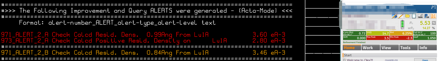 CheckCIF-AB级警报PLAT971和PLAT973(残余峰) - 知乎