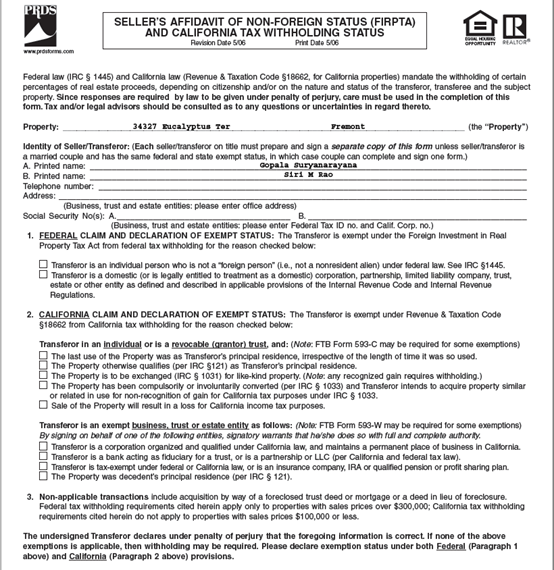 什么是FIRPTA (外商投资房地产税法)？ - 知乎